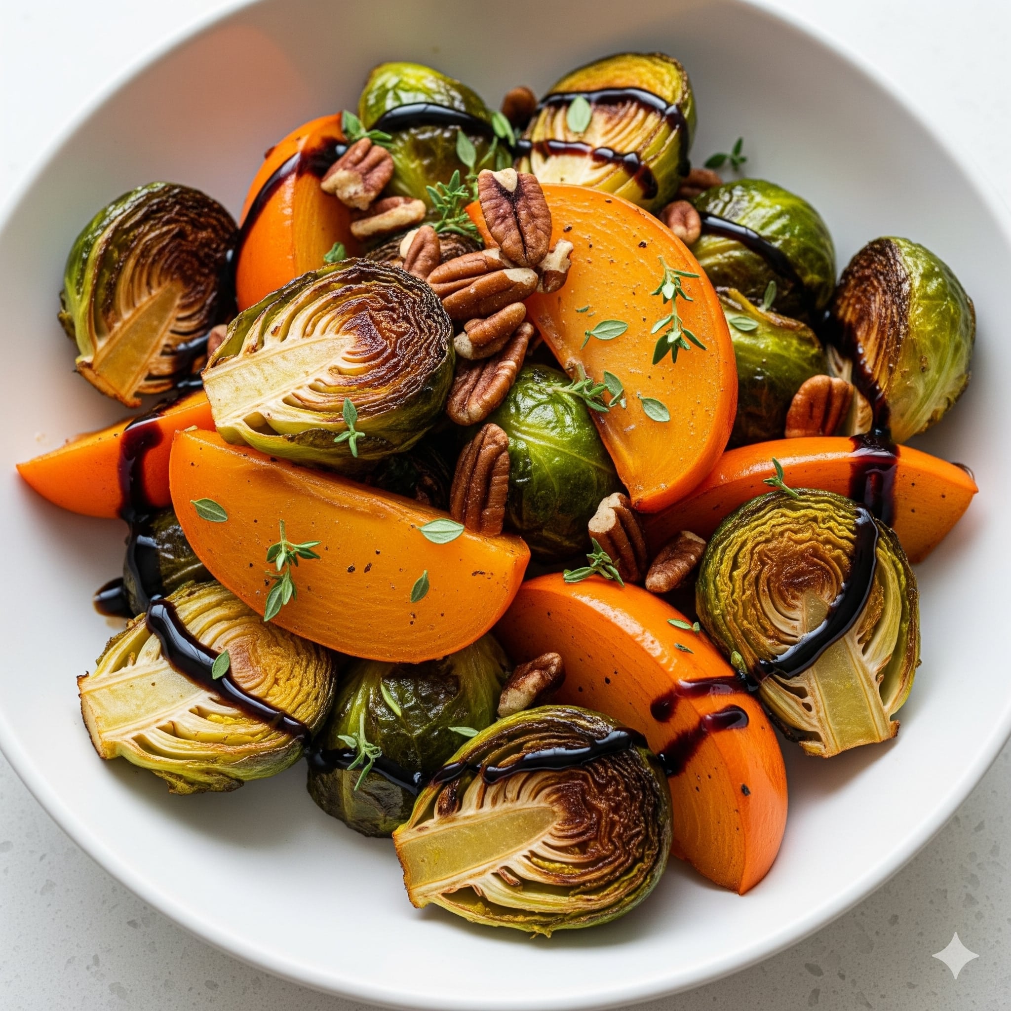 Roasted Persimmon & Brussels Sprouts: A Sweet and Savory Fall Side ...